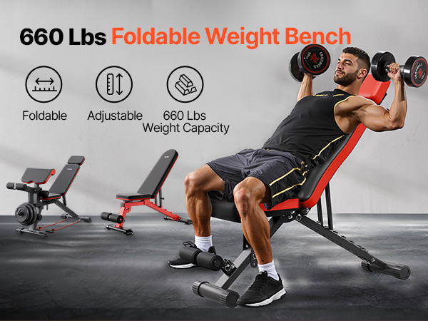 Weight Bench Sit up Bench for Home Gym Strength Training Adjustable ...