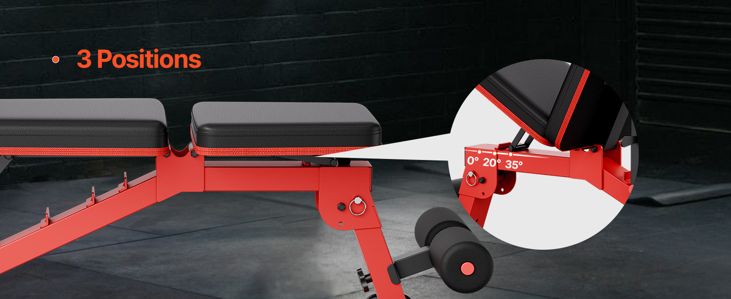 VEVOR Weight Bench Sit up Bench Home Gym Strength Training Adjustable ...