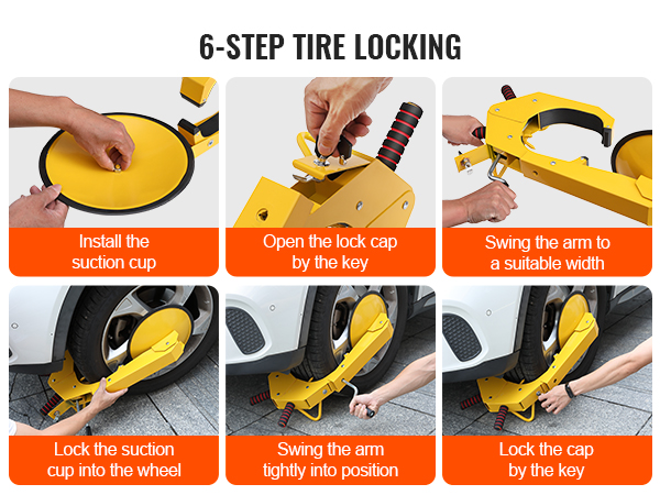 VEVOR Wheel Lock Clamp, 1 Pack Trailer Wheel Lock, Heavy-Duty Anti ...