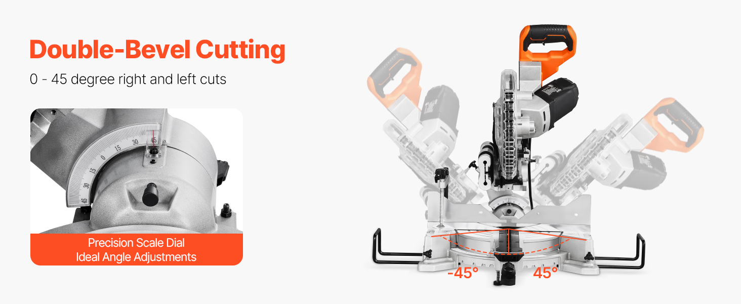 Sliding Compound Miter Saw 10-In Blade 15 Amp Motor Corded Double Bevel ...