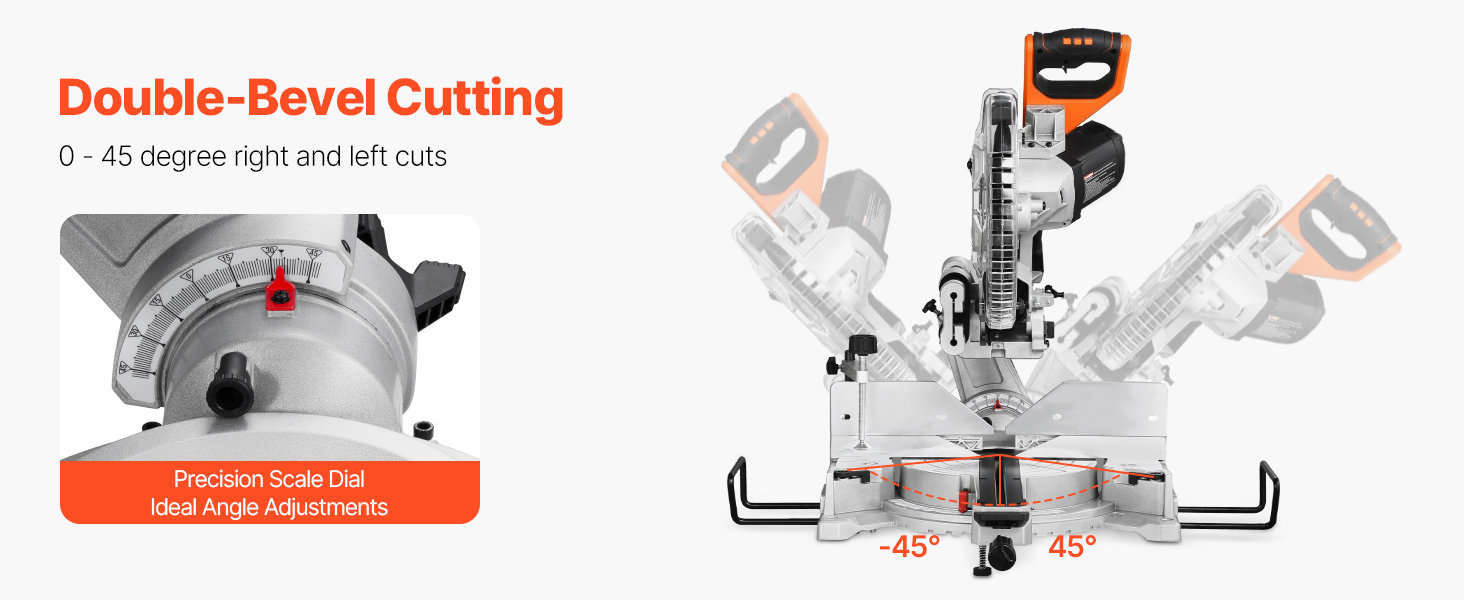 VEVOR Sliding Compound Miter Saw 12-Inch Blade 15 Amp Motor Corded ...