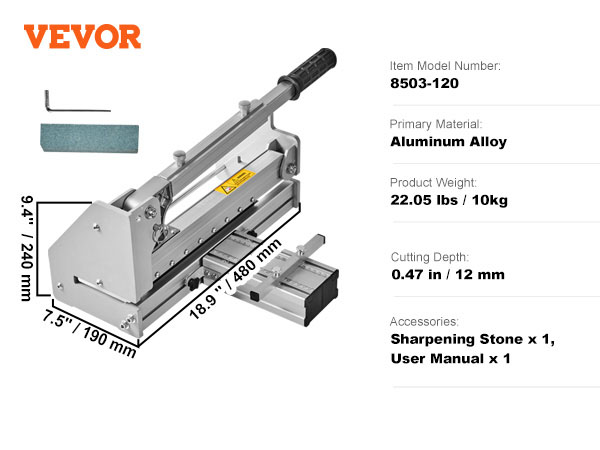 VEVOR Floor Cutter 13 inch, Cuts Vinyl Plank, Laminate, Siding, 0.47in ...
