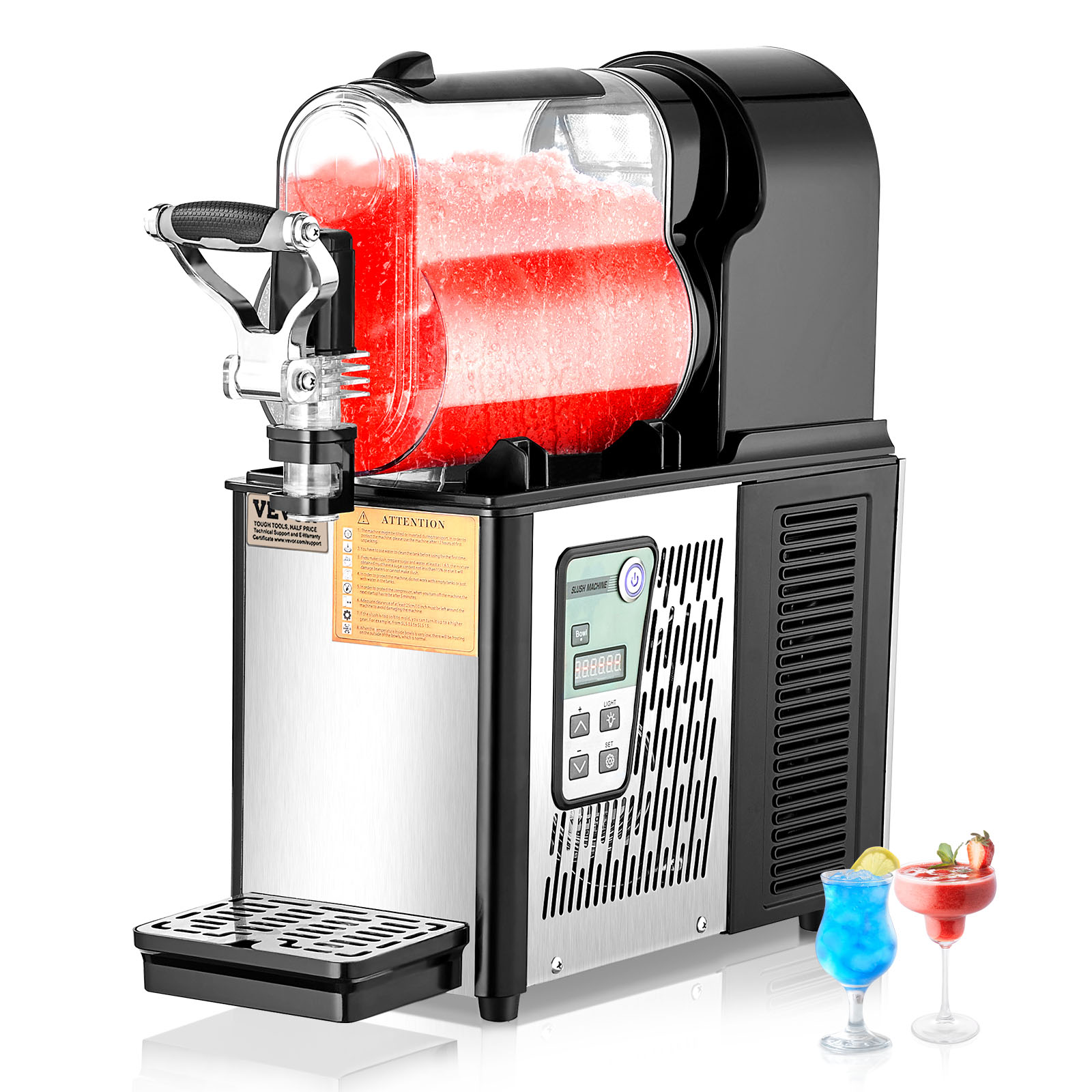 VEVOR Commercial Slushy Machine, 3L Single Bowl Slush Drink Maker, 330W ...