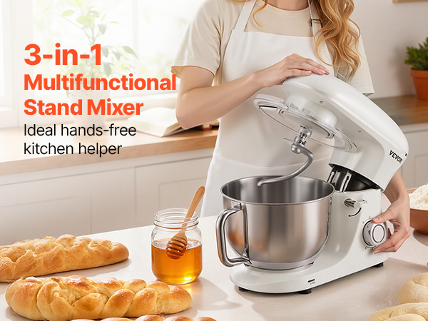 VEVOR Stand Mixer 5.9 QT Electric Dough Mixer 660W 6 + P Speeds Food ...