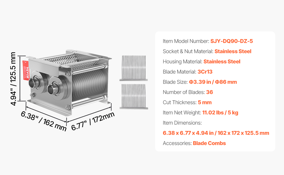 Meat Cutter Machine Blade 5 mm Stainless Steel Blade for SJY-DQ90 Meat ...