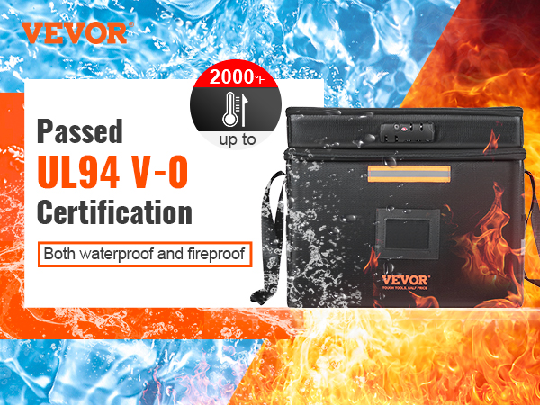 VEVOR Fireproof Document Box, Fireproof Document Bag with Lock 2000 ... VEVOR Fireproof Document Box, Fireproof Document Bag with Lock 2000 ...