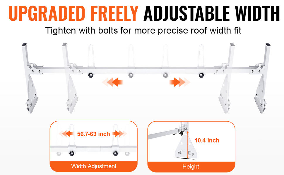 VEVOR Trailer Ladder Rack Van Roof Ladder Rack 600 lbs 56.7-63 inch ...