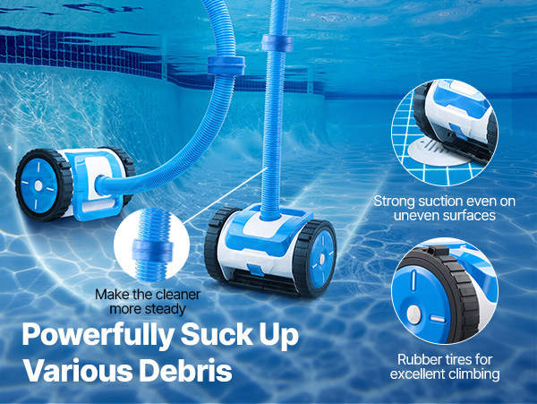 VEVOR Suction Pool Cleaner, Automatic Pool Vacuum Cleaner, Suction Side ...