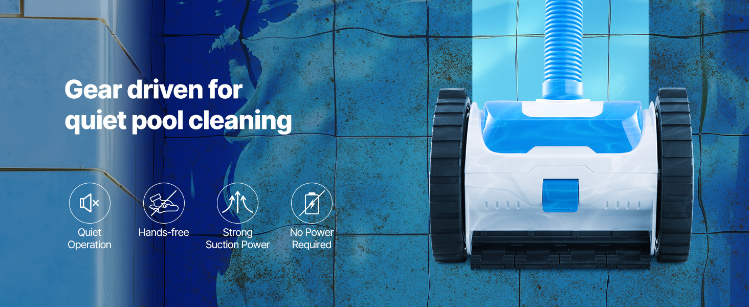 VEVOR Suction Pool Cleaner, Automatic Pool Vacuum Cleaner, Suction Side ...