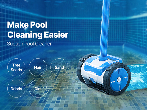 VEVOR Suction Pool Cleaner, Automatic Pool Vacuum Cleaner, Suction Side ...