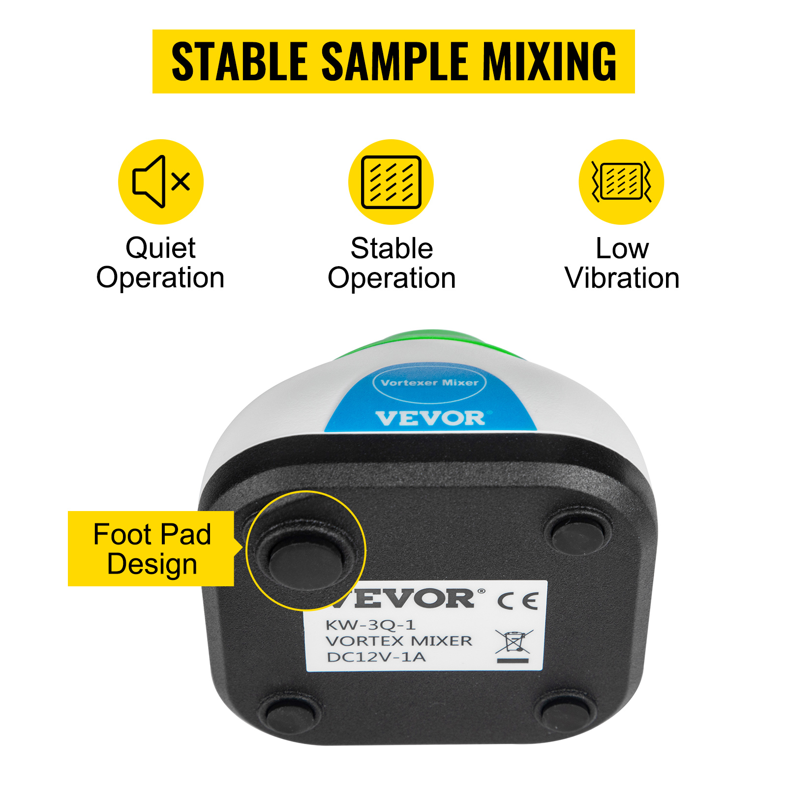 VEVOR Vortex Mixer, 3000RPM Mini Vortex Mixer Shaker, Touch Function ...