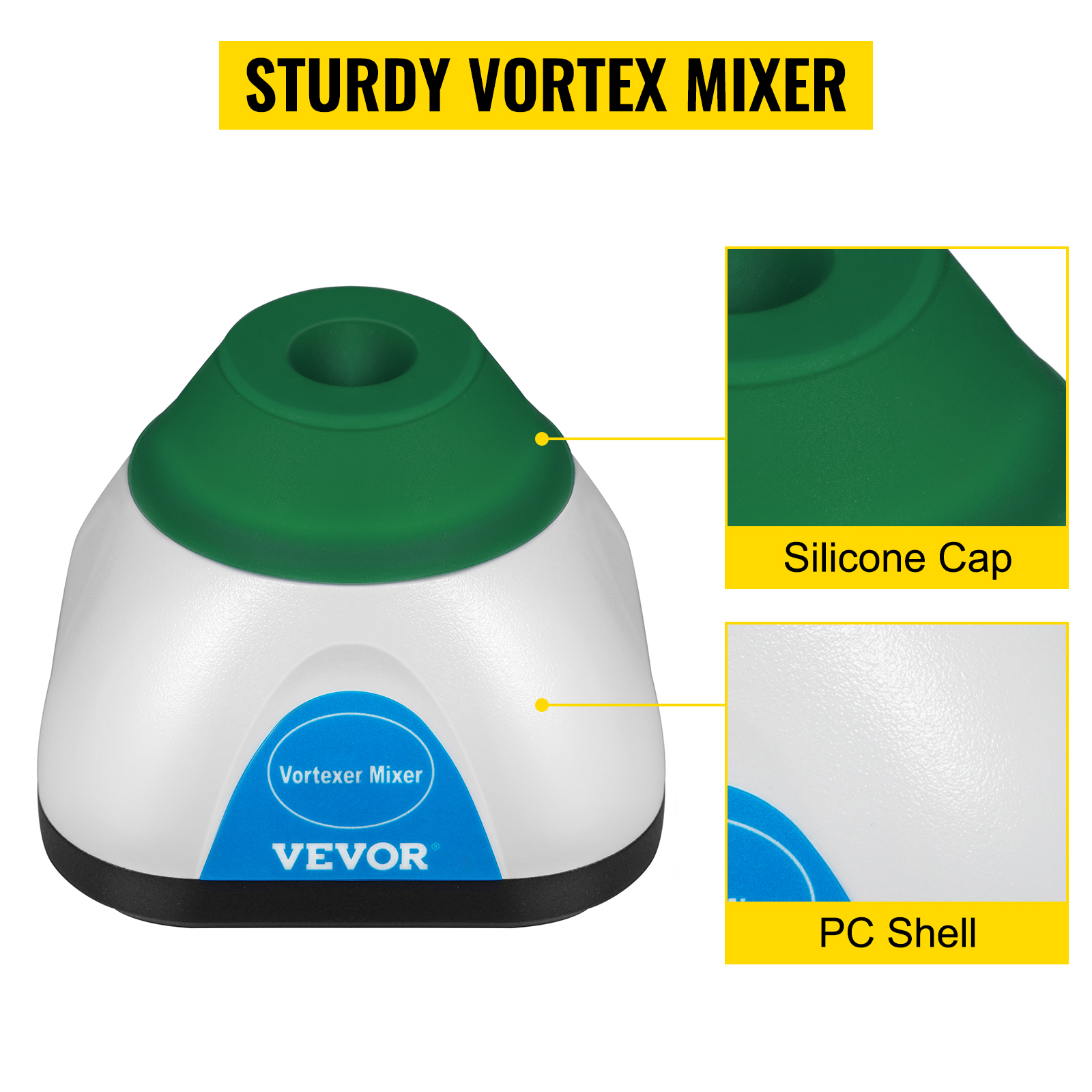 VEVOR Vortex Mixer, 6000rpm Mini Vortex Mixer Shaker Touch Function USB ...