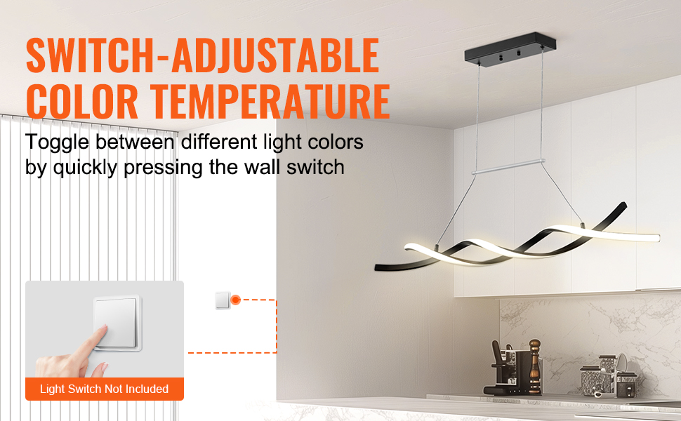 VEVOR Modern Chandelier Light Fixtures Dimmable LED Pendant Light ...