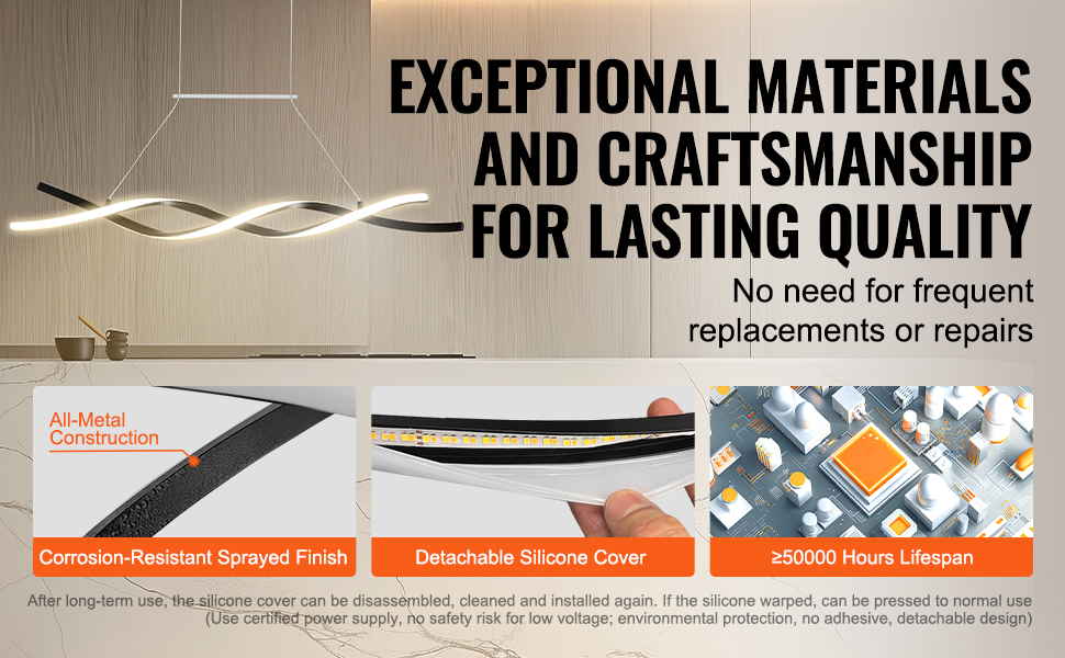 VEVOR Modern Chandelier Light Fixtures Dimmable LED Pendant Light ...