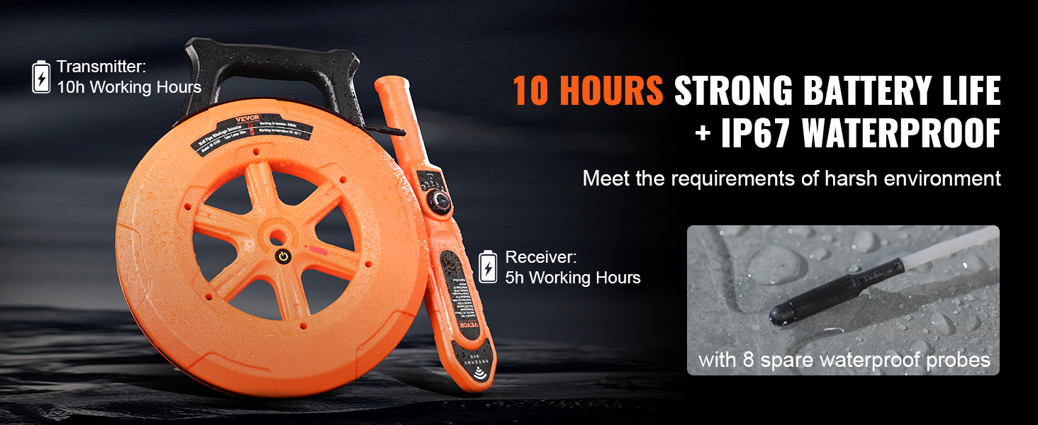VEVOR Pipe Blockage Detector Locators 100ft/30m Waterproof for PVC ...