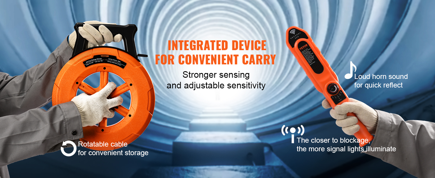 VEVOR Pipe Blockage Detector Locators 100ft/30m Waterproof for PVC ...