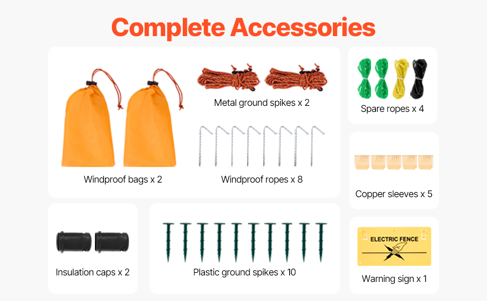 VEVOR Electric Fence Netting, 48" H x 100' L, PE Net Fencing Kit with ...