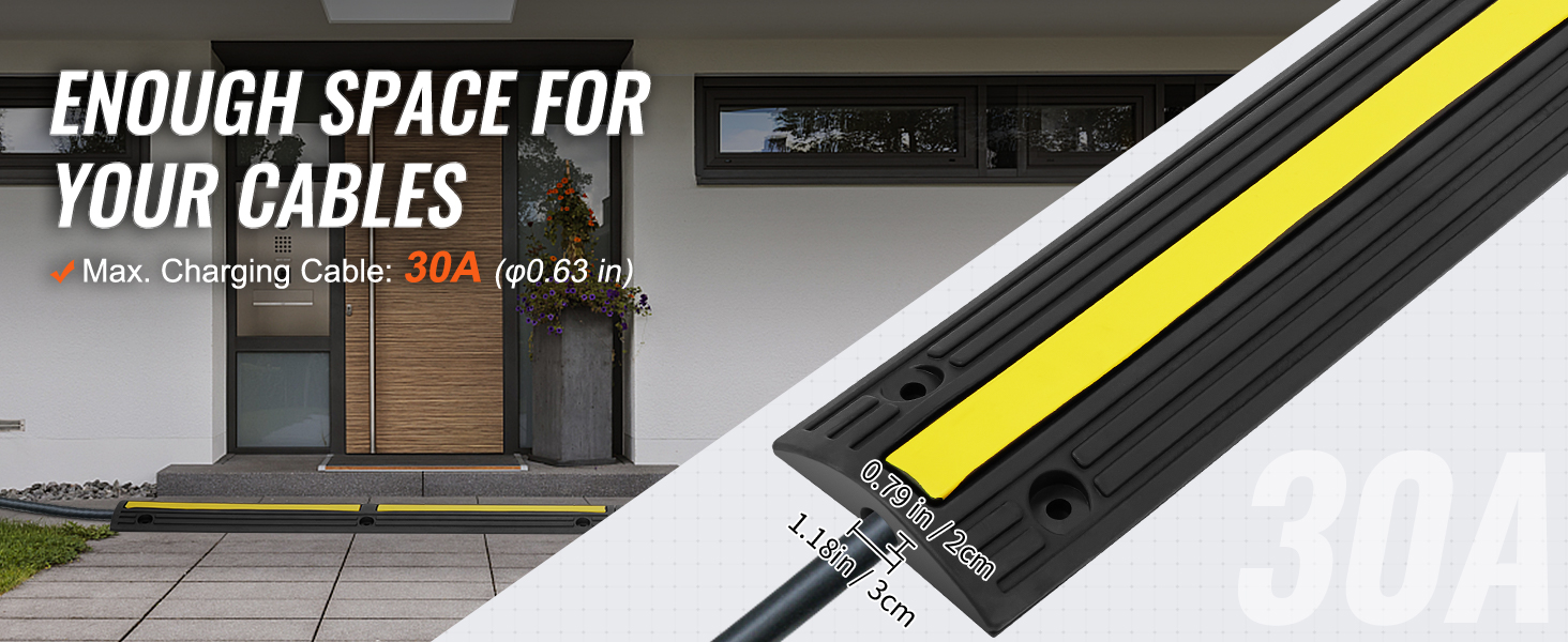 VEVOR 4 PCs 39'' Cable Protector Ramp 18000 lbs Speed Bump Floor Cable ...