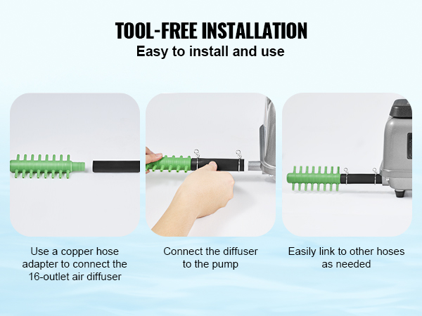 VEVOR Linear Air Pump, 109L/Min Air Flow Septic Aerator Pump, Aeration ...
