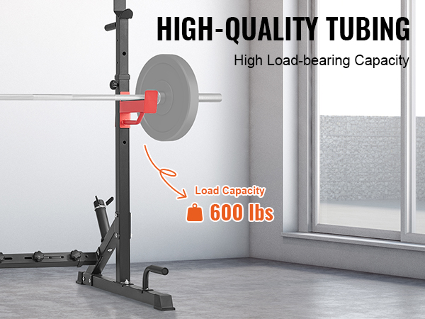 VEVOR Squat Stand Power Rack, Multi-Functional Barbell Rack with Hook ...