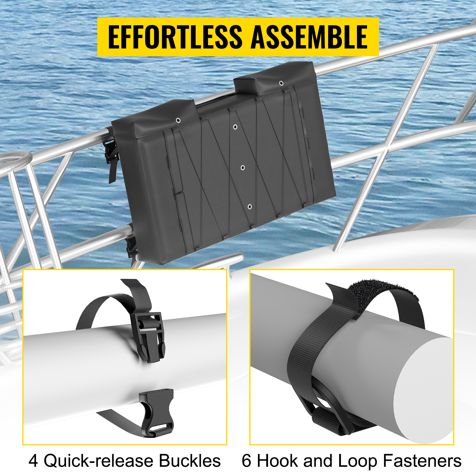 VEVOR T-Top Storage Bag, for 6 Type II Life Jackets, w/ a Boat Trash ...