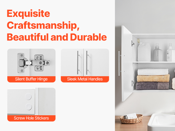 VEVOR Laundry Room Wall Cabinet, 2-Tier Wall Mounted Hanging Cabinet ...