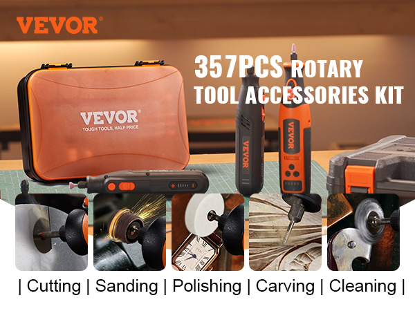 VEVOR Rotary Tool Accessories Kit 357PCS for Carving Sanding Cutting ...