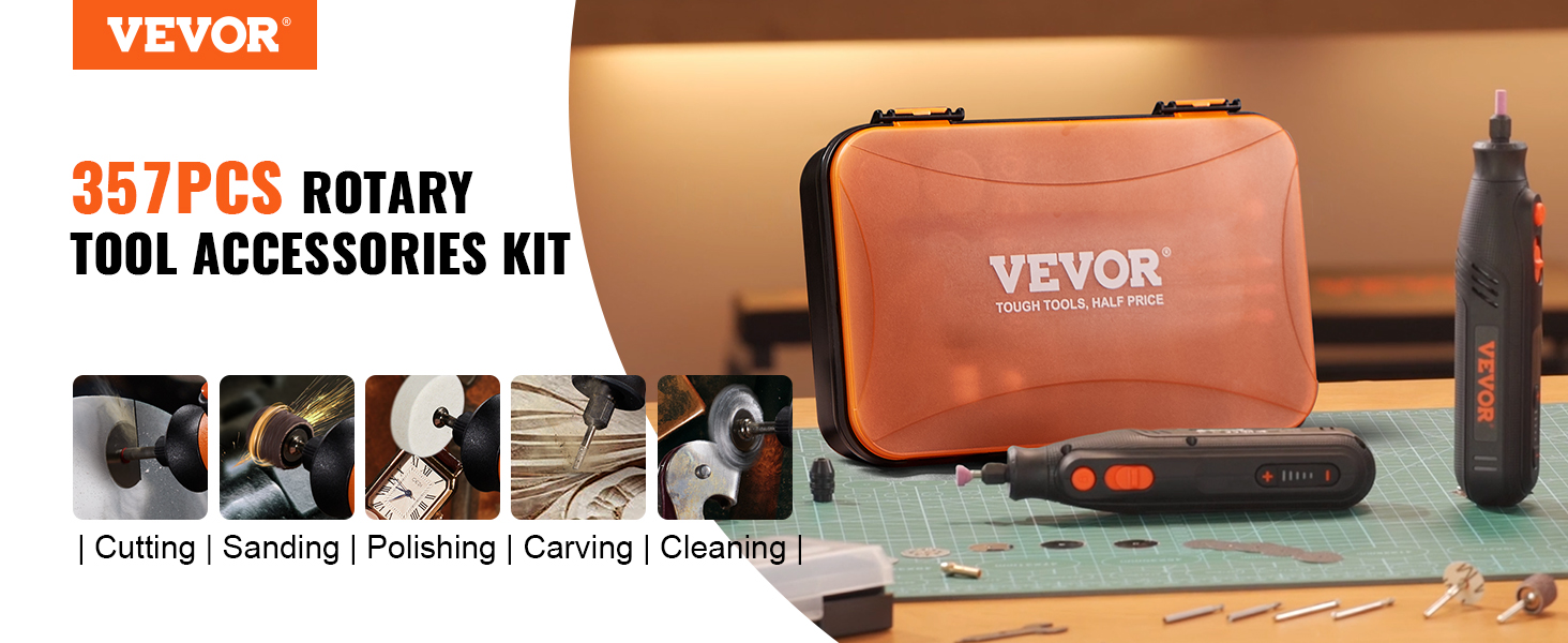VEVOR Rotary Tool Accessories Kit 357PCS for Carving Sanding Cutting ...