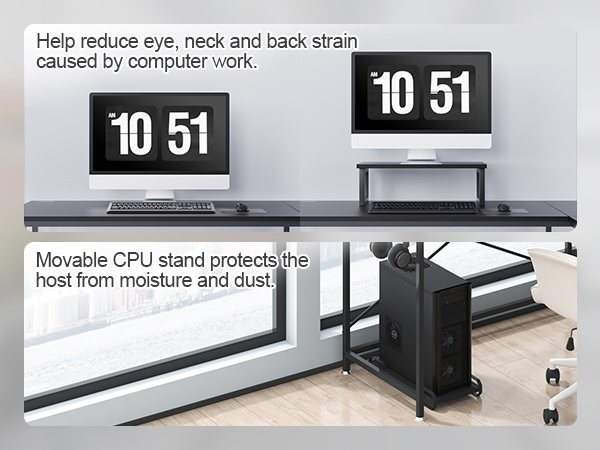 VEVOR L Shaped Computer Desk, 59'' Corner Desk with Storage Bag ...