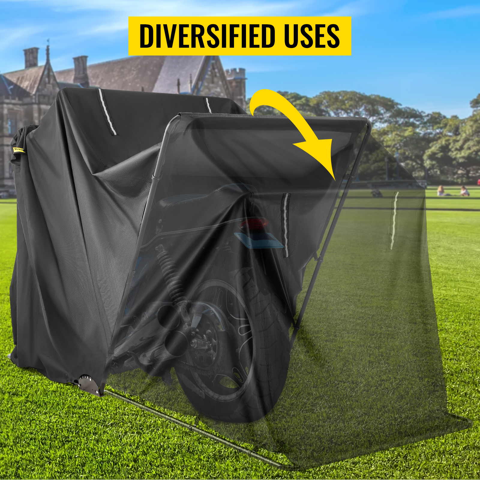 VEVOR Motorcycle Shelter Shed Strong Frame Motorbike Garage Waterproof ...