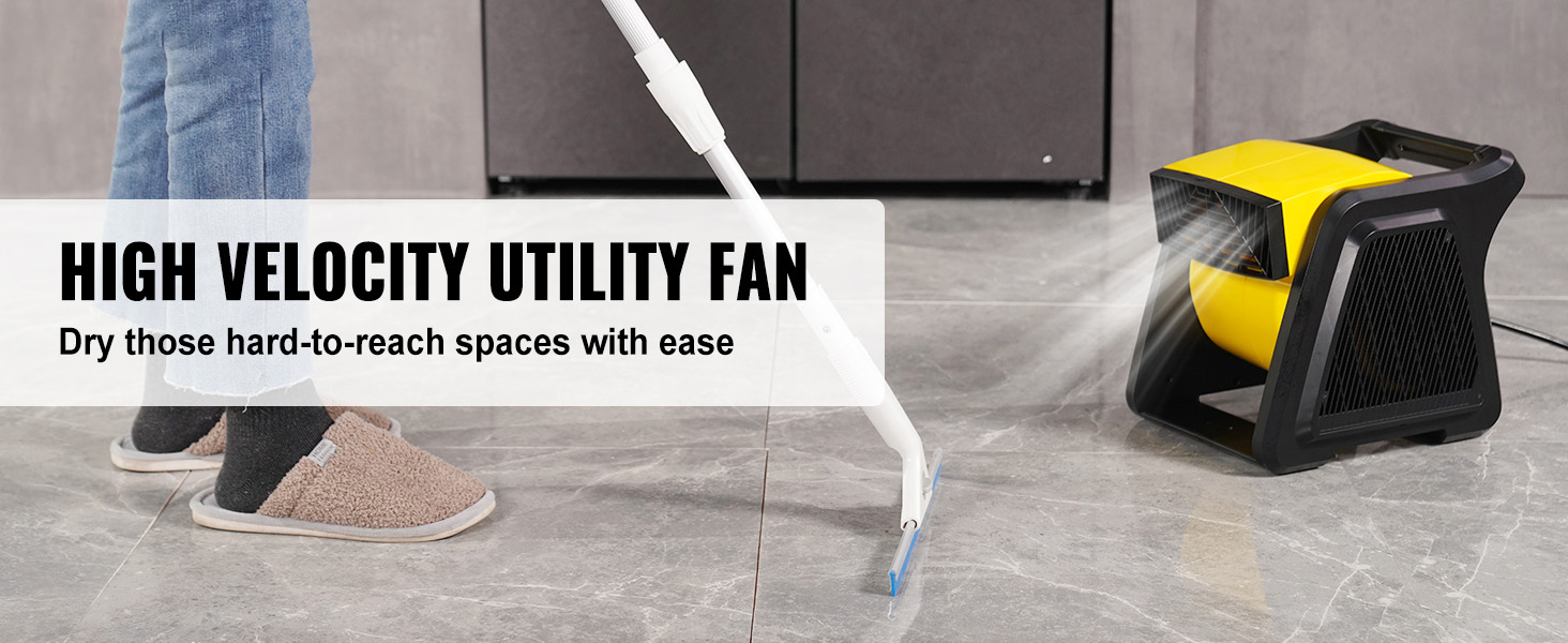 VEVOR Pivoting Utility Fan, 600 CFM High Velocity Floor Blower for ...