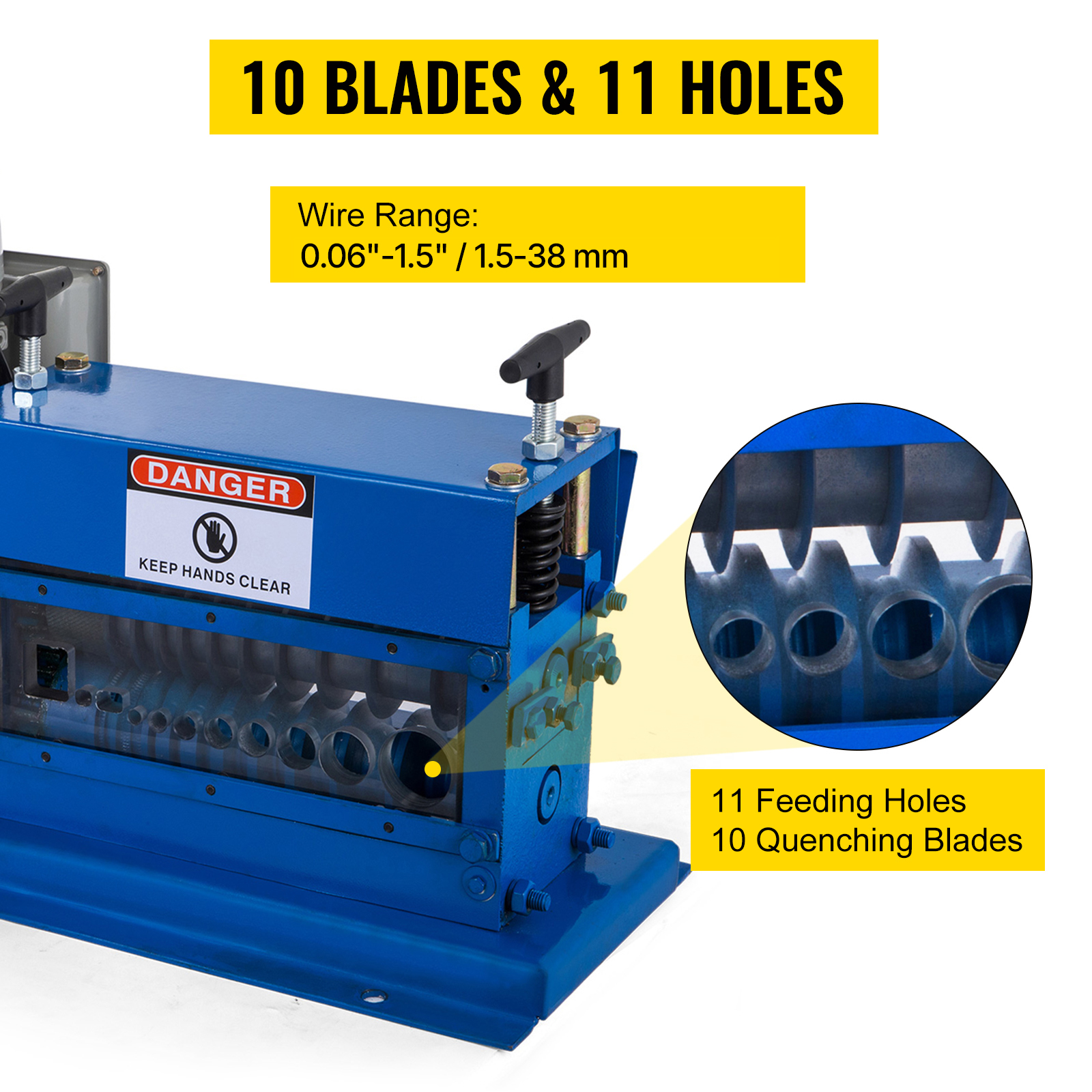 VEVOR Cable Wire Stripping Machine 18 AWG - 1" OD Wire Range, Portable ...