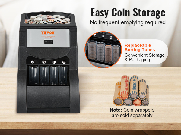 VEVOR USD Coin Sorter, Coin Sorter Machine for USD Coin 1￠ 5￠ 10￠ 25 ...