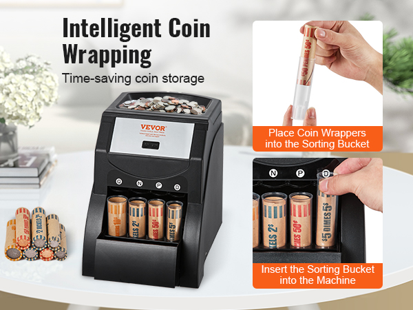 VEVOR USD Coin Sorter, Coin Sorter Machine for USD Coin 1￠ 5￠ 10￠ 25 ...
