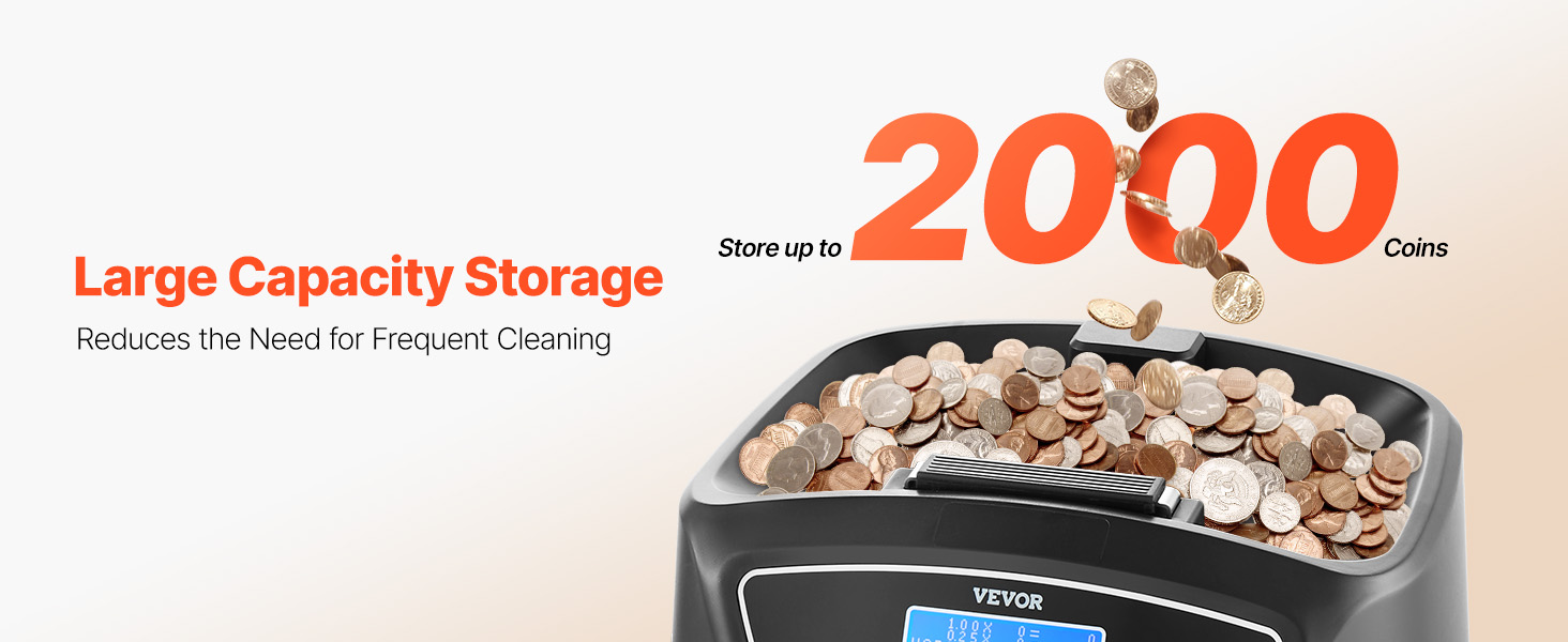 VEVOR Upgraded Coin Counter & Sorter, Coin Sorter and Wrapper Machine with Intuitive Display ...