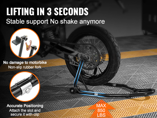 VEVOR Motorcycle Rear Wheel Stand, with U + L Fork Swingarm Spool, 850 ...