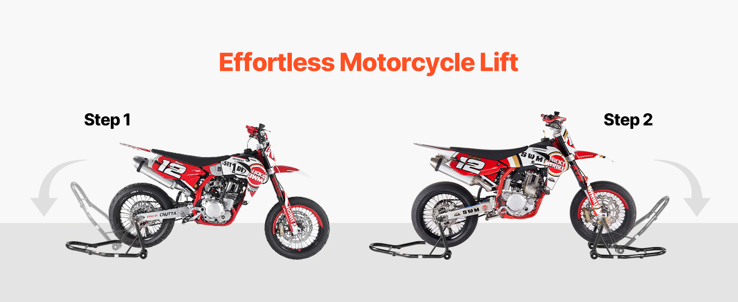 Motorcycle Front & Rear Stand Lift 1100 lbs Spoolift Paddock Swingarm ...