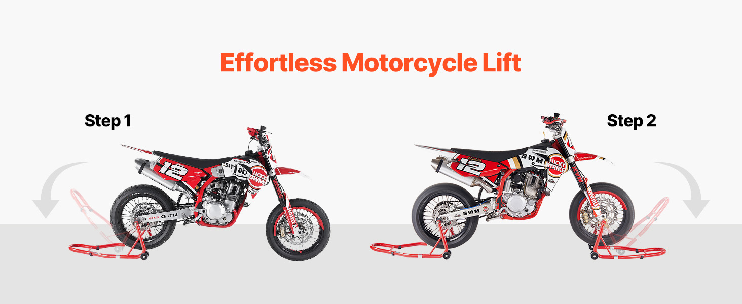 Motorcycle Front & Rear Stand Lift 850 lbs Spoolift Paddock Swingarm ...
