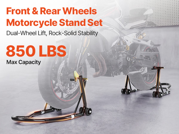 VEVOR Motorcycle Stand Lift, 850lbs Front Rear Combo Stand Lift Stand ...