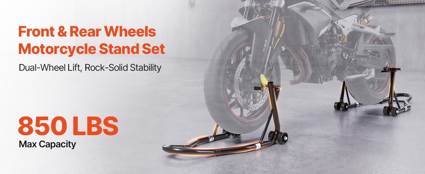 VEVOR Motorcycle Stand Lift, 850lbs Front Rear Combo Stand Lift Stand ...