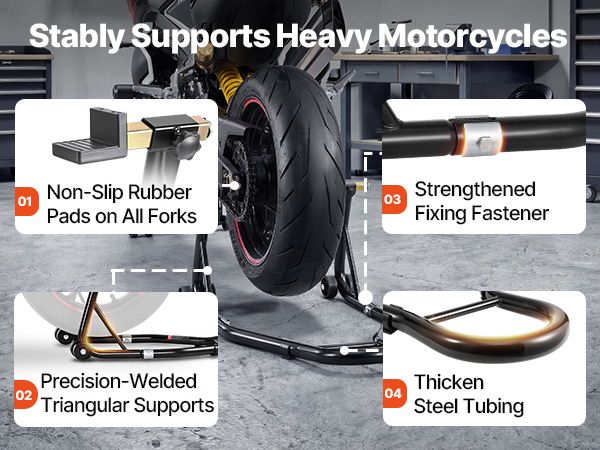 VEVOR Motorcycle Stand Lift, 850lbs Front Rear Combo Stand Lift Stand ...