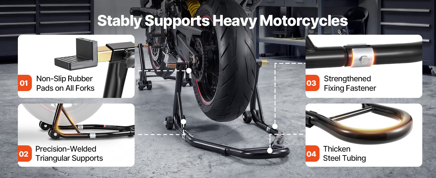 VEVOR Motorcycle Stand Lift, 850lbs Front Rear Combo Stand Lift Stand ...
