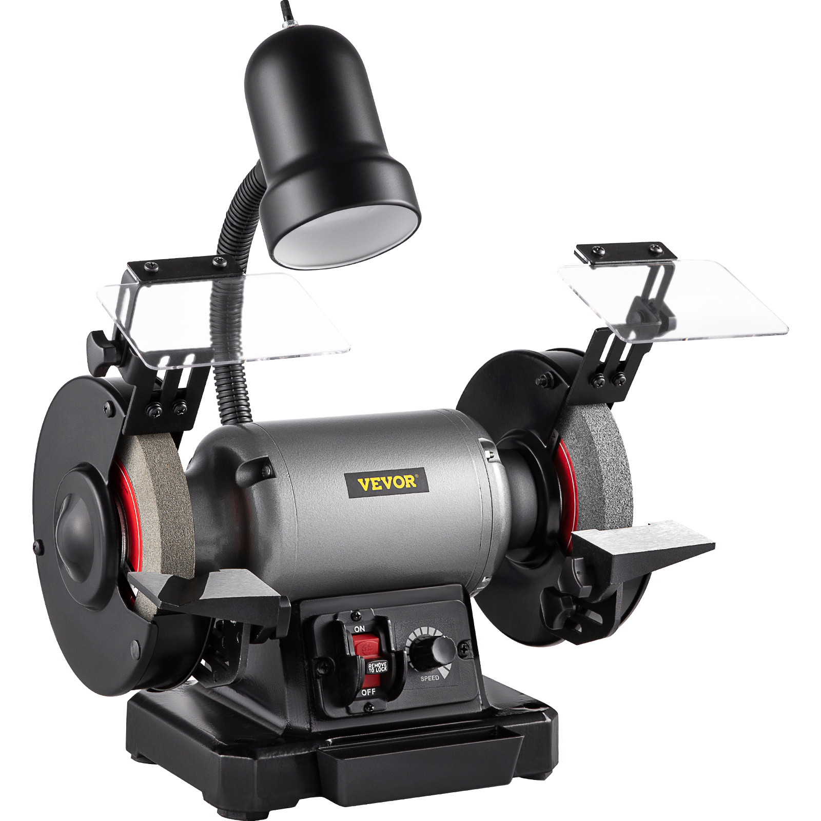 VEVOR 6 inch Bench Grinder, 250W 1/3 HP Motor, Variable-Speed Benchtop ...