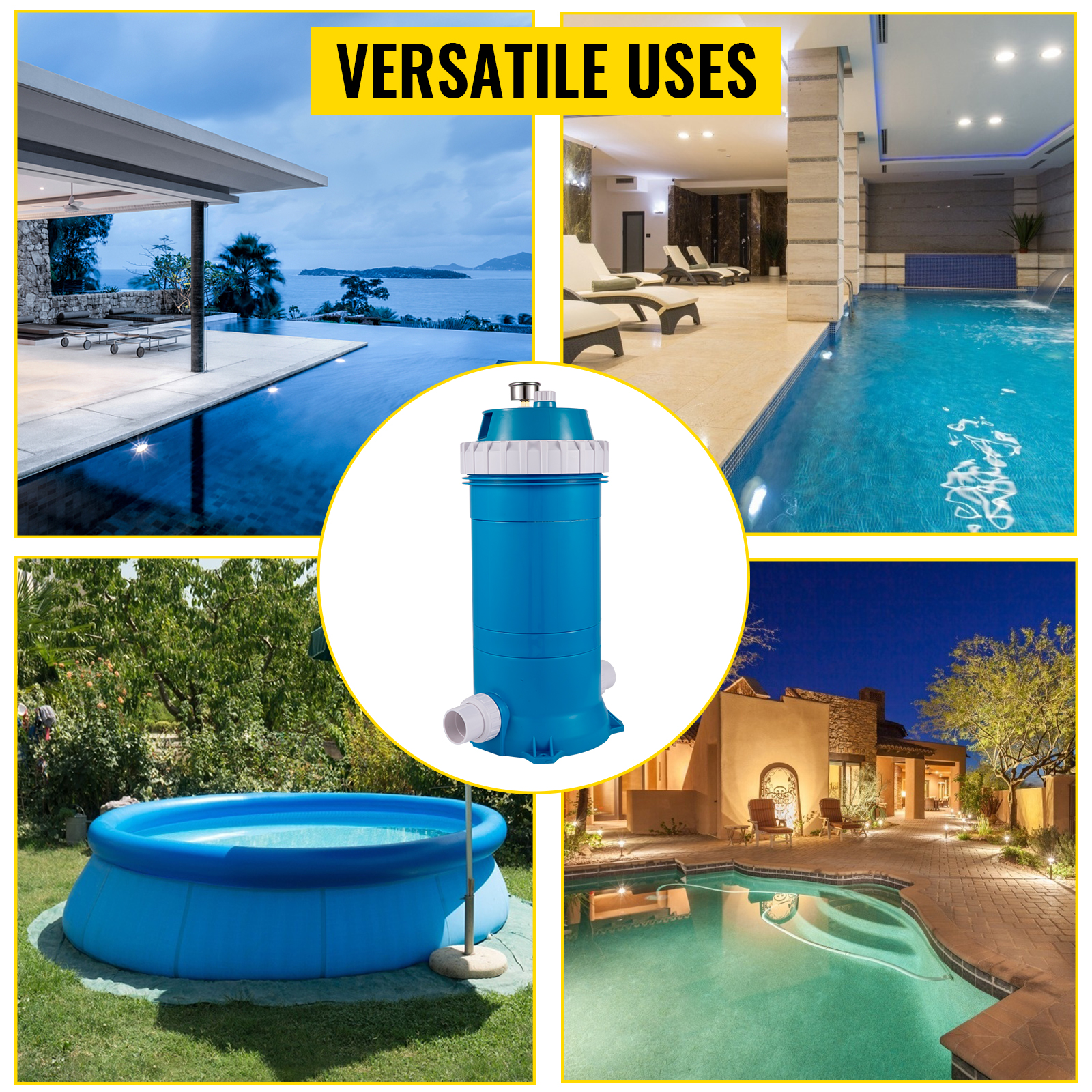 VEVOR Pool Cartridge Filter, 150Sq. Ft Filter Area Inground Pool Filter ...