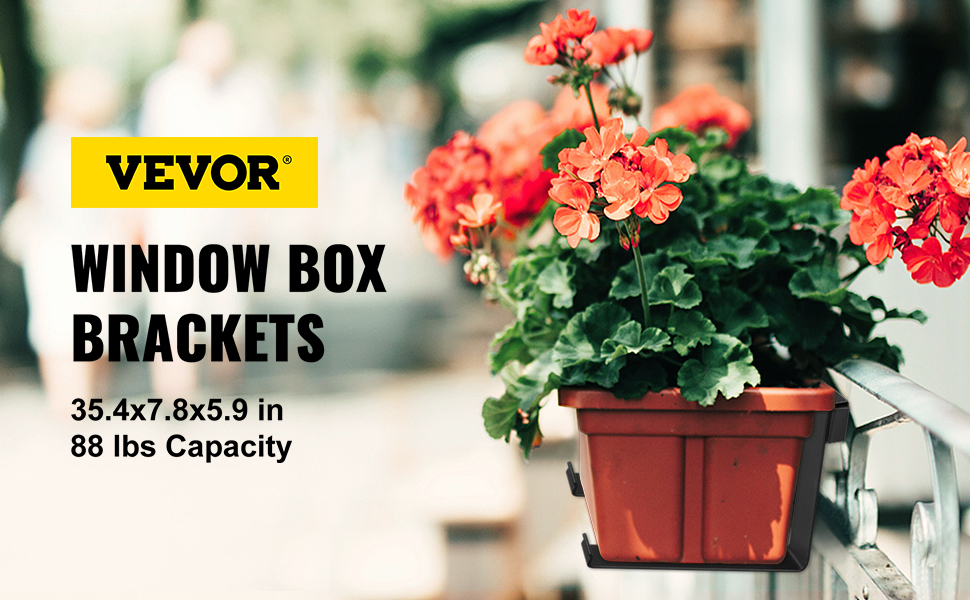 VEVOR Window Box Brackets 88lbs Planter Box Brackets 35.4 x 7.8 x 5.9 ...