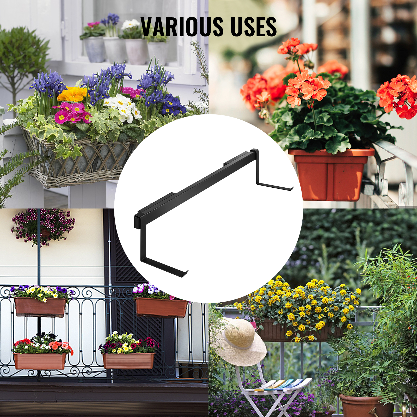 VEVOR Window Box Brackets 88lbs Planter Box Brackets 35.4 x 7.8 x 5.9 ...