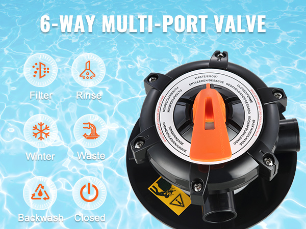 VEVOR Sand Filter Pump for Above Ground Pools, 12-inch, 1585 GPH, 0.35 ...