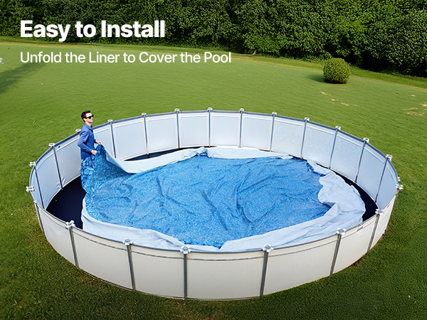 VEVOR Round Pool Liner 30ft Overlap Style Pool Liner 54in Wall Height ...