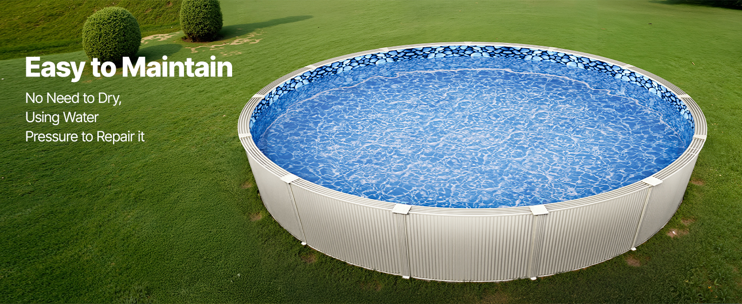 Round Pool Liner 30ft Overlap Style Pool Liner 54in Wall Height Durable ...