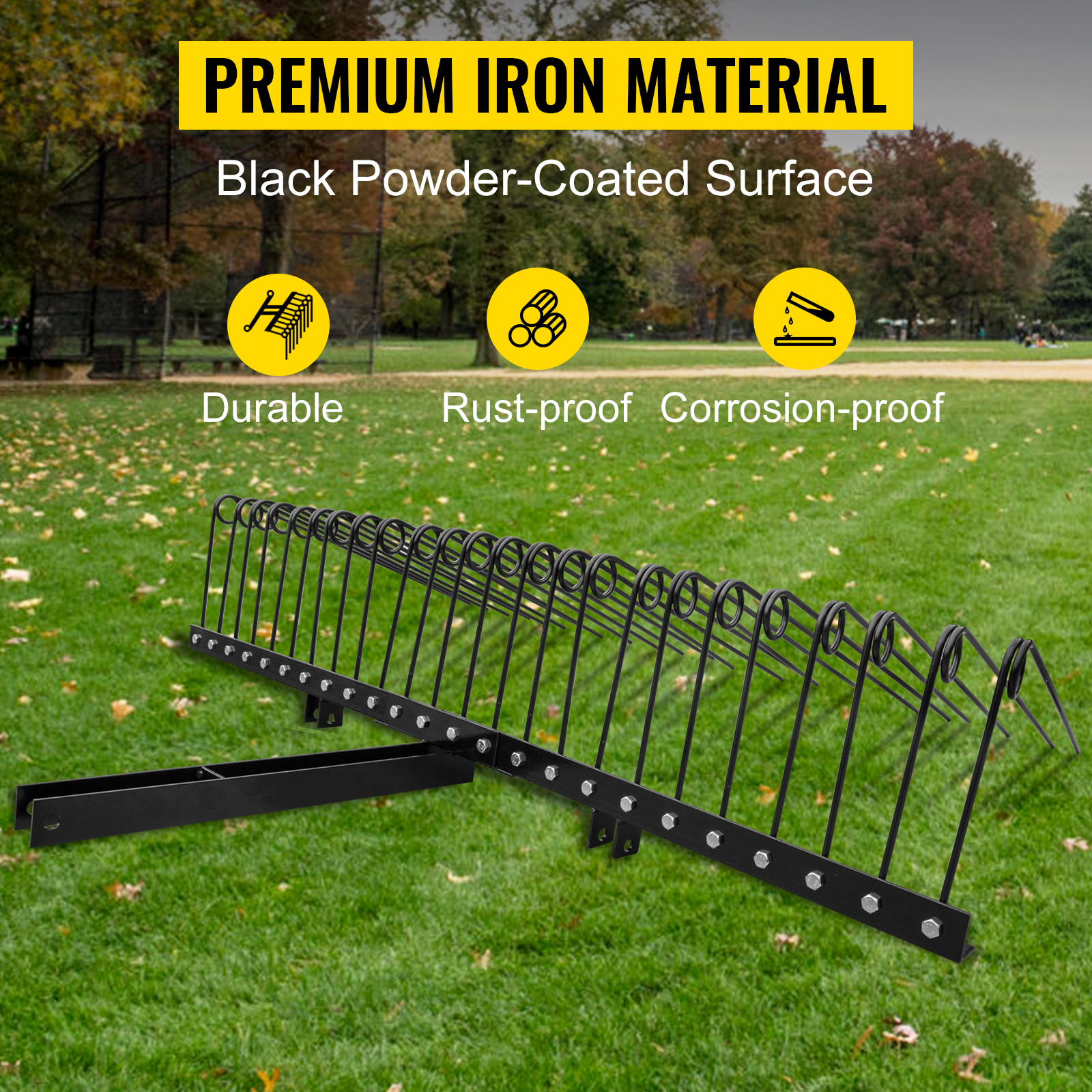 Vevor Pine Straw Rake Outdoor Landscape Rake 60" For Atv Utv Utility ...